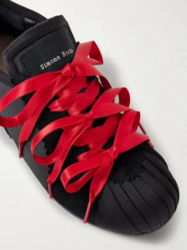 Simone Rocha Suede-trimmed Shell Sneakers - Black