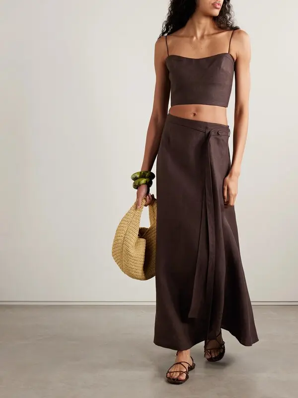 Adam Lippes Bex Cropped Linen Top