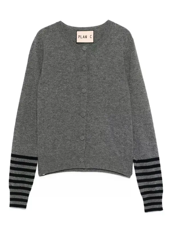 Plan C Stripe-detail Cardigan