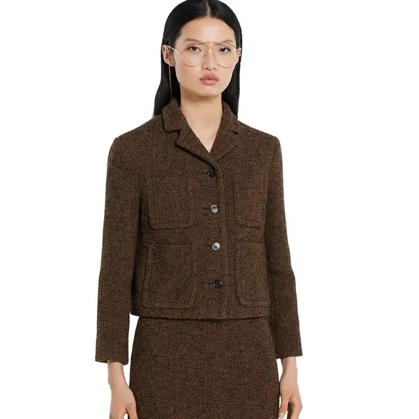 Gucci Seeded Wool Cropped Jacket