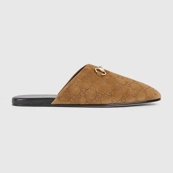 Gucci Horsebit Suede Mules - Brown