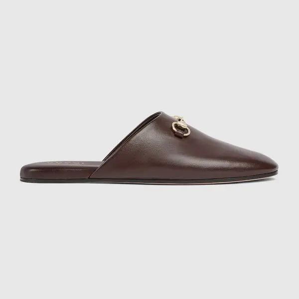 Gucci Leather Mule With Horsebit