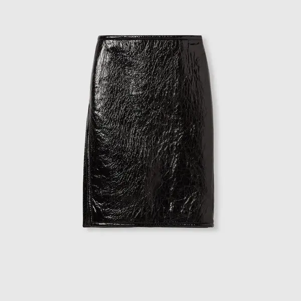 Gucci Shiny Leather And Neoprene Skirt