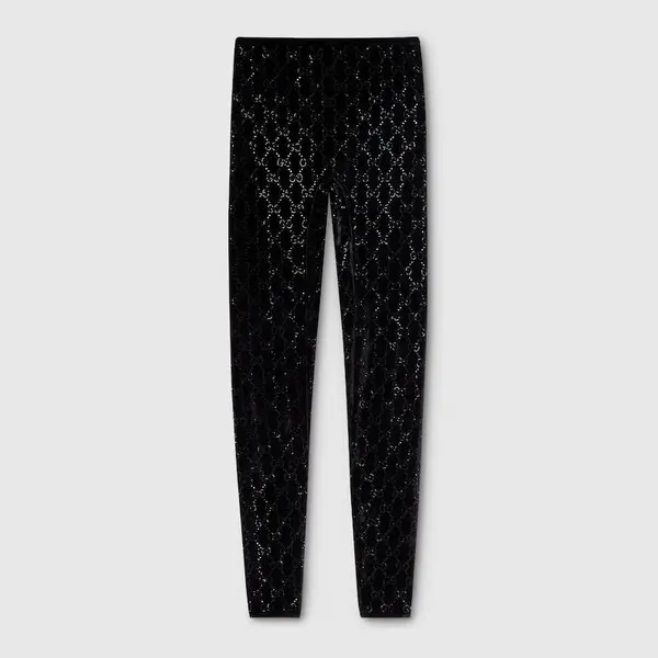 Gucci Gg Crystal Embroidered Leggings