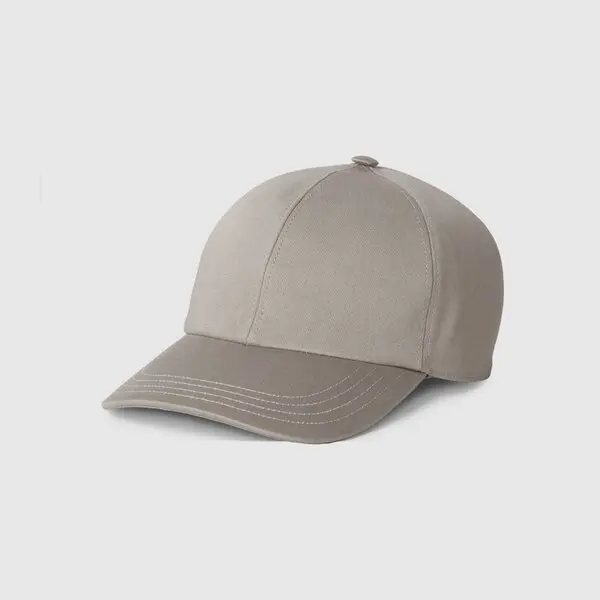 Gucci Cotton Baseball Hat With Embroidery - Grey