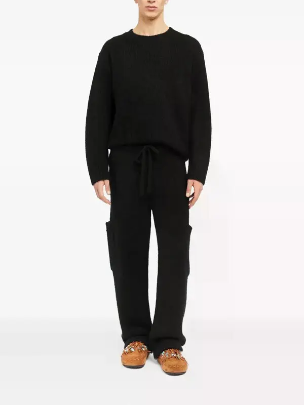 Alanui Drawstring Knit Trousers - Black