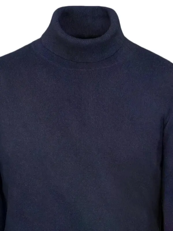 MOORER Roll-neck Sweater - Blue