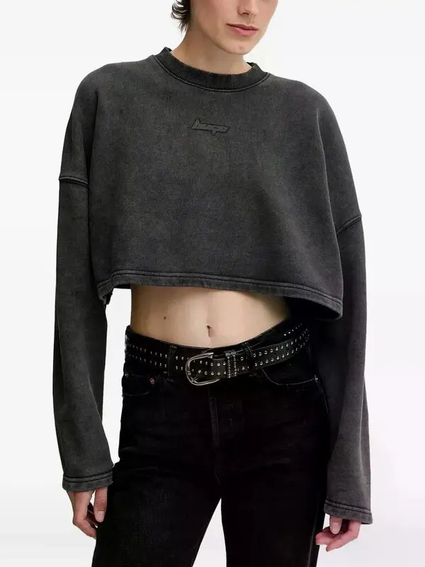 Hugo Logo-embroidered Cropped Sweatshirt