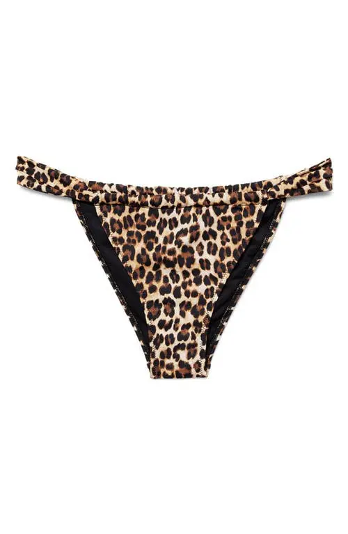 Mango Leopard Print Bikini Bottom - Brown