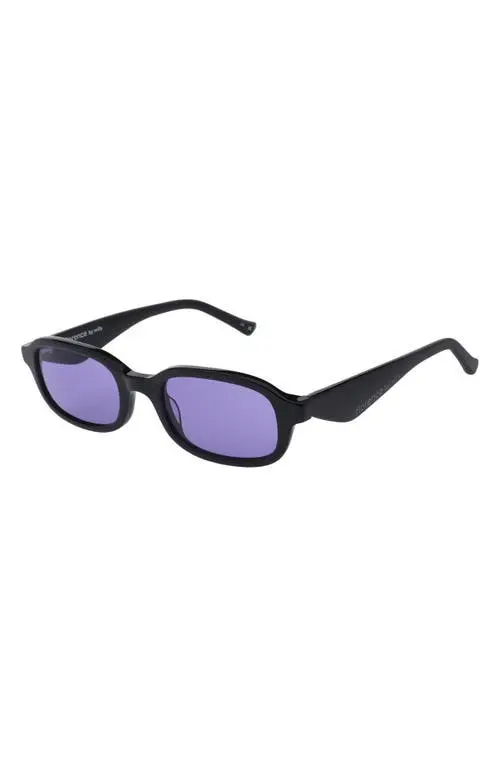 FLORENCE BY MILLS 49mm Rectangular Sunglasses - Gloss Black