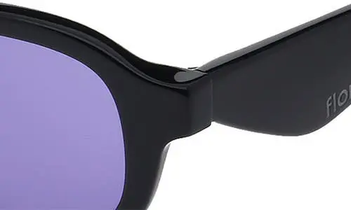 FLORENCE BY MILLS 49mm Rectangular Sunglasses - Gloss Black