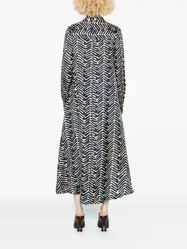 Kiton Geometric-print Belted Shirt Dress