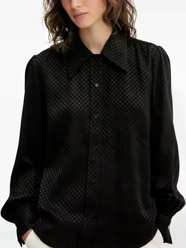 Hugo Checked Puff-sleeve Shirt