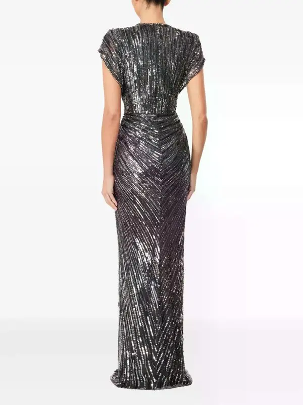 Jenny Packham Zola Sequin-embellished Maxi Dress - Grey