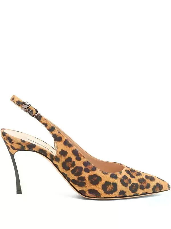 Casadei Leopard-print Slingback Pumps