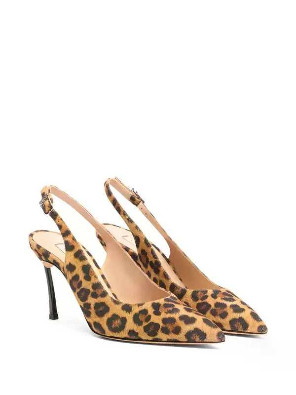 Casadei Leopard-print Slingback Pumps