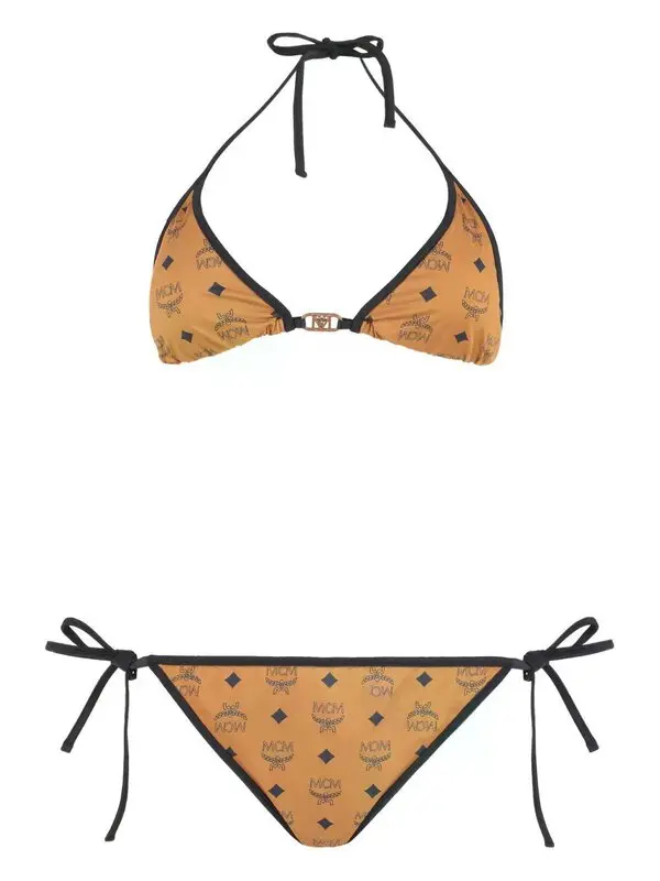 Mcm Visetos Print Bikini - Brown