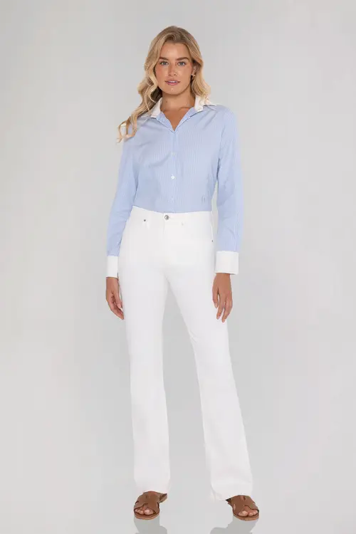 RUDES DENIM The Isabella Mini Flare - Blanc