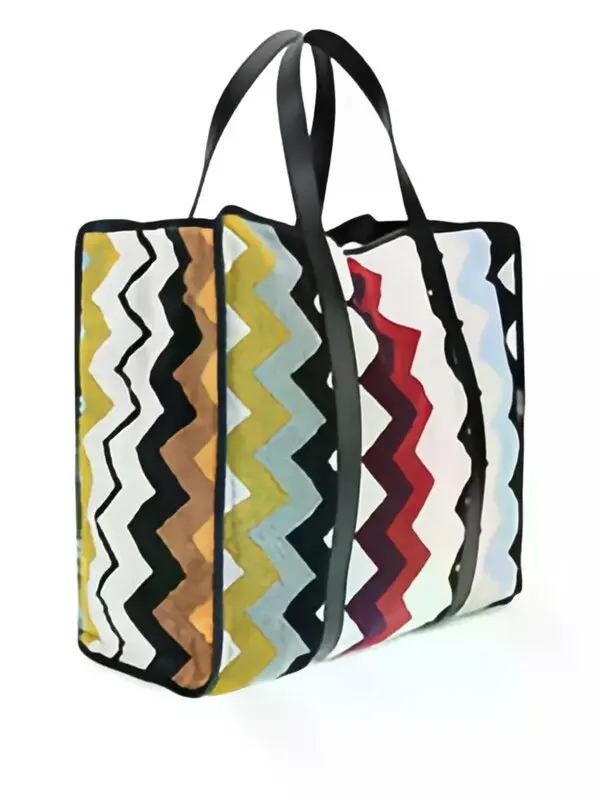 Missoni Zigzag-pattern Cotton Tote - Black