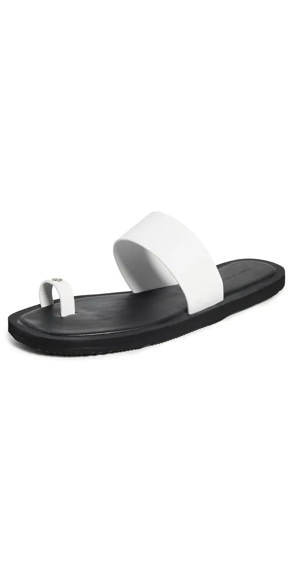 Tory Burch Toe Ring Flip Flops - Cloud/perfect Black