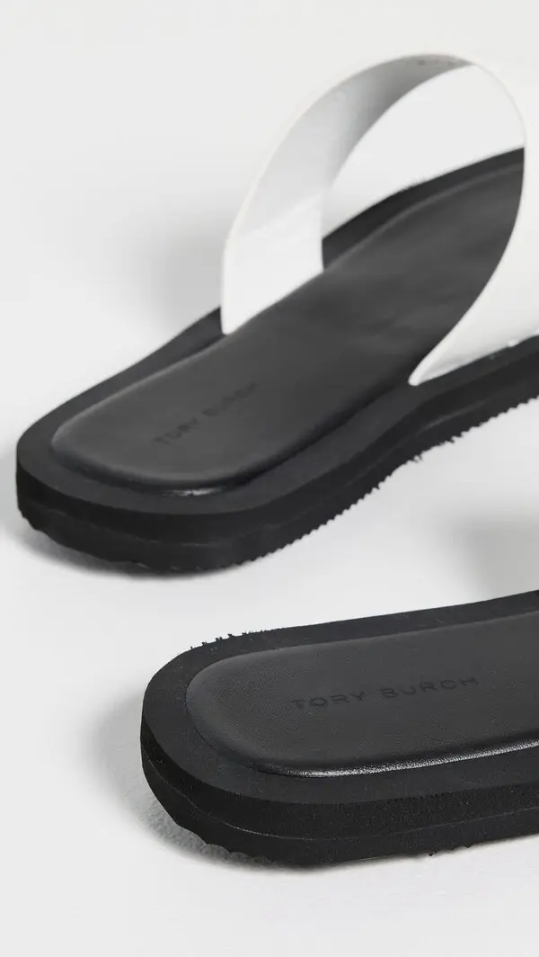 Tory Burch Toe Ring Flip Flops - Cloud/perfect Black