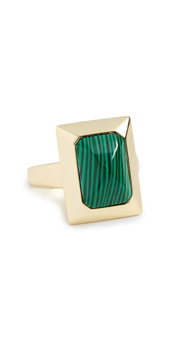 BY ADINA EDEN Colored Baguette Stone Ring - Malachite