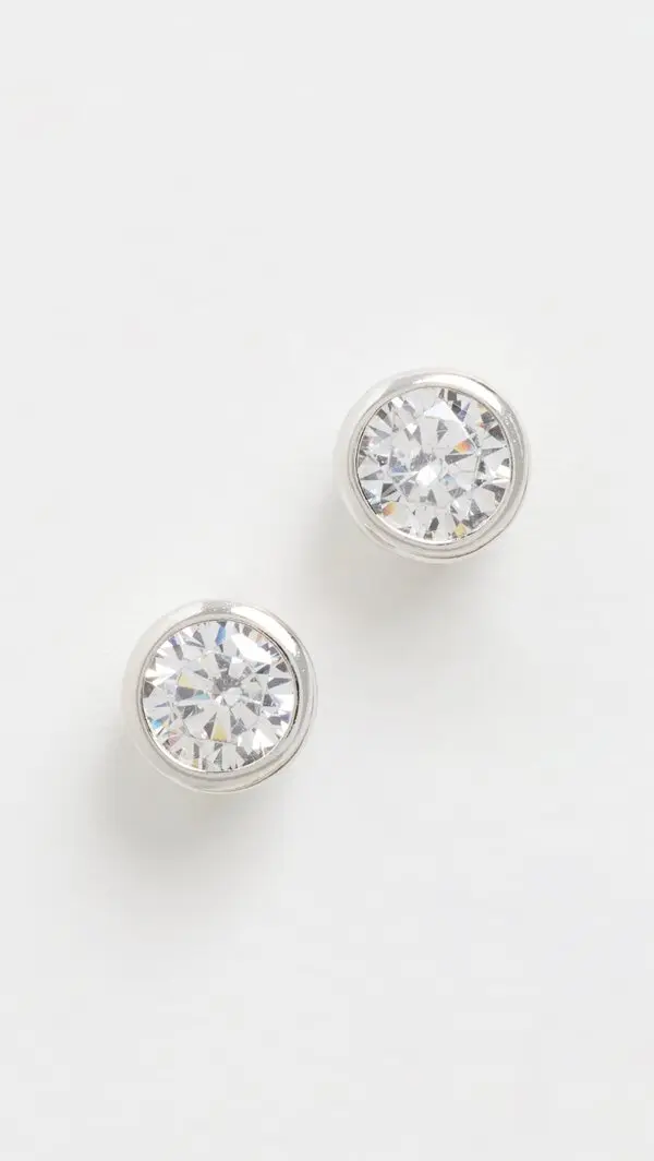 Shashi Solitaire Bezel Stud Earrings