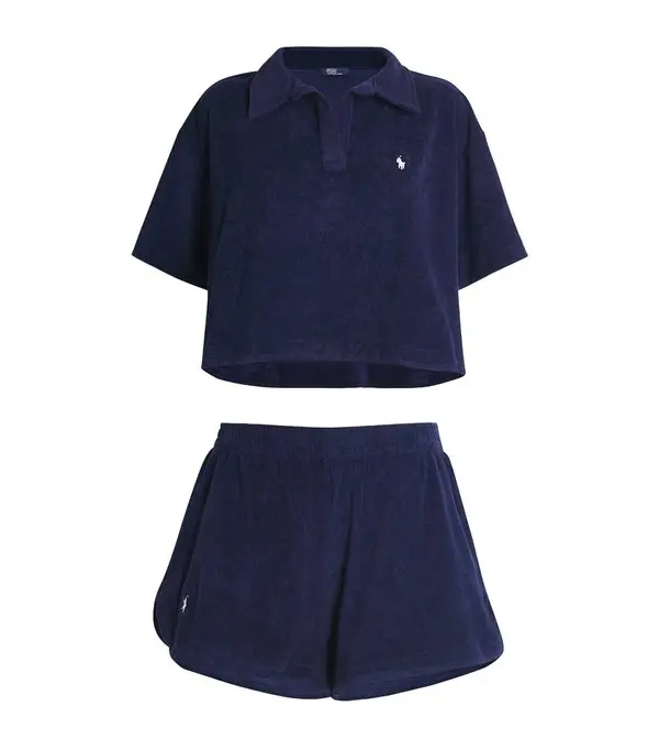 Polo Ralph Lauren Cotton Terry Shirt And Shorts Set - Navy