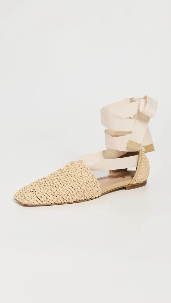 ANDREA GOMEZ Desi Raffia Flats