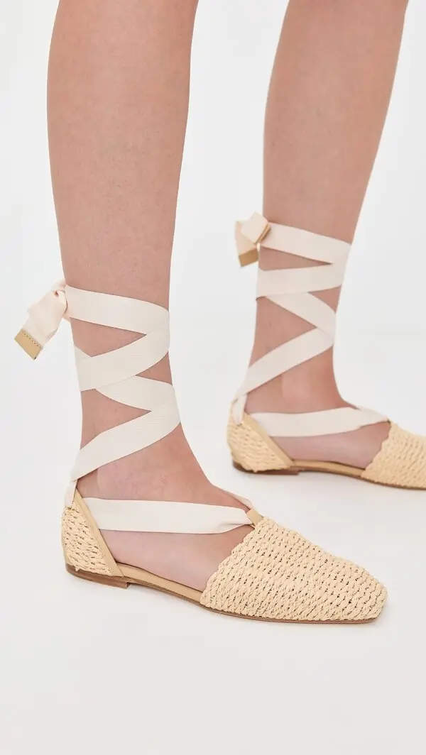 ANDREA GOMEZ Desi Raffia Flats