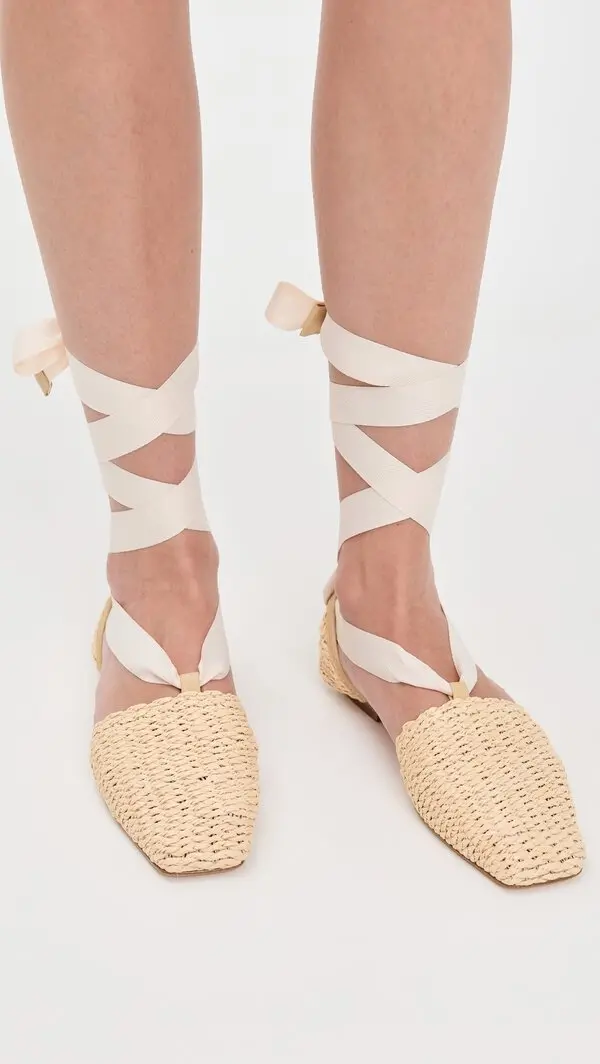 ANDREA GOMEZ Desi Raffia Flats