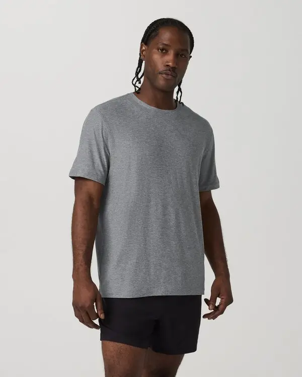 Vuori Short Sleeve Strato Tech T-shirt Relaxed Fit - Heather Grey