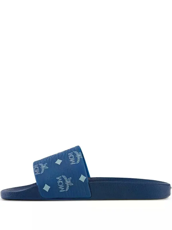 Mcm Monogram Print Slides - Blue