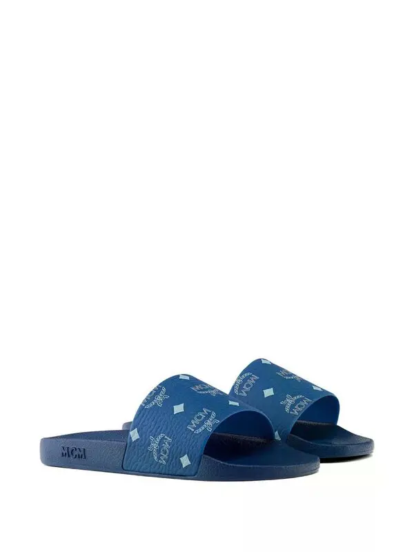 Mcm Monogram Print Slides - Blue