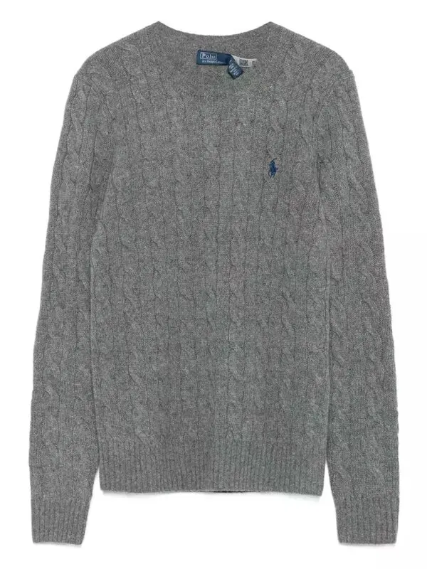 Polo Ralph Lauren Wool And Cashmere Cable-knit Crewneck Sweater - Grey