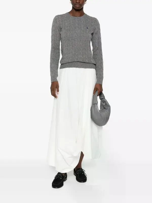 Polo Ralph Lauren Wool And Cashmere Cable-knit Crewneck Sweater - Grey
