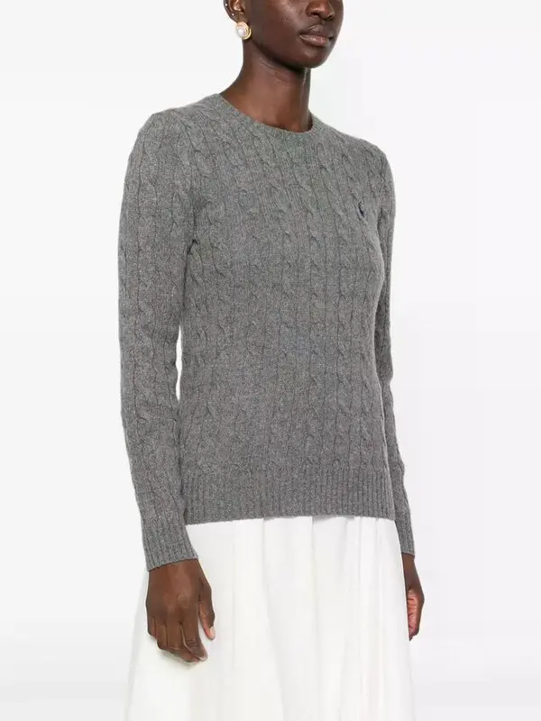 Polo Ralph Lauren Wool And Cashmere Cable-knit Crewneck Sweater - Grey