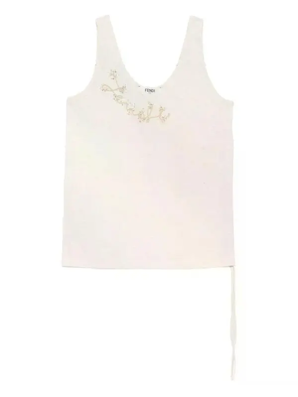 Fendi Embellished Tank Top - Neutrals