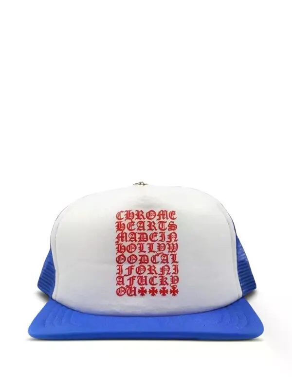 Chrome Hearts Eyechart Trucker Hat - Blue
