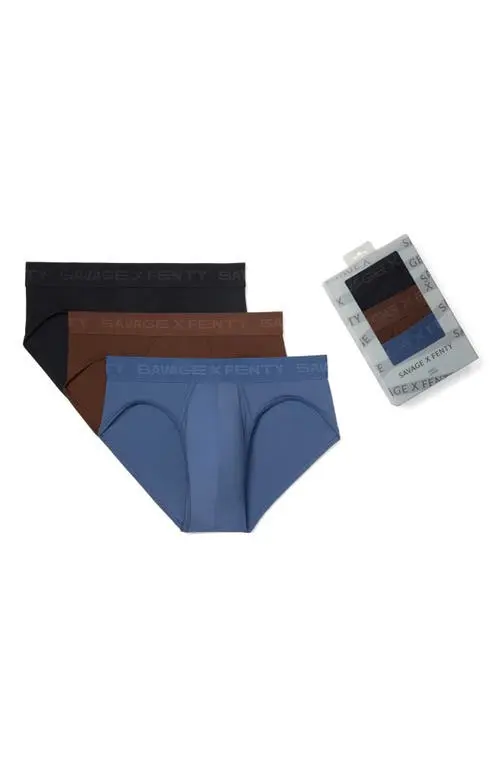 SAVAGE X FENTY Shadow Fit 3-pack Briefs - Black/brown/blue