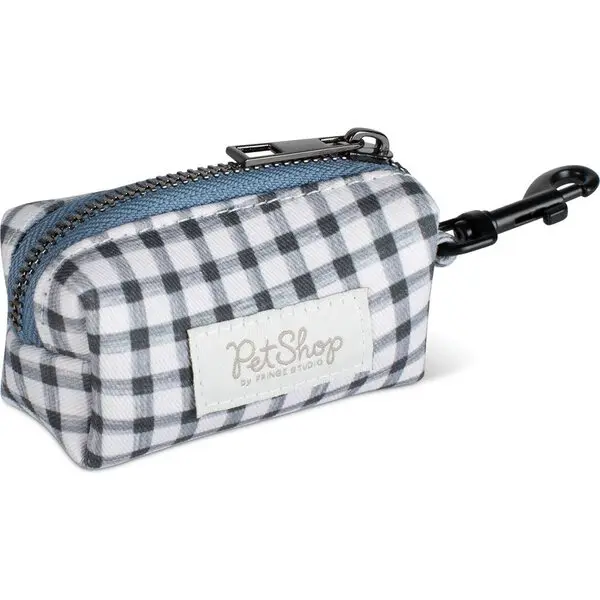 FRINGE STUDIO Painted Gingham Waste Bag Holder - Black/white/grey