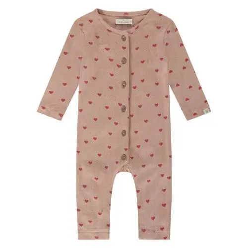 BABYFACE Heart Print Romper - Dusty Coral