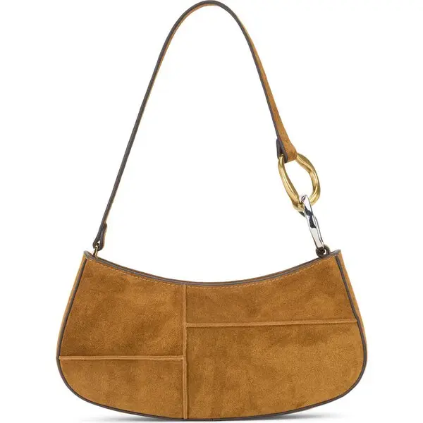 Staud Ollie Suede Shoulder Bag - Tan