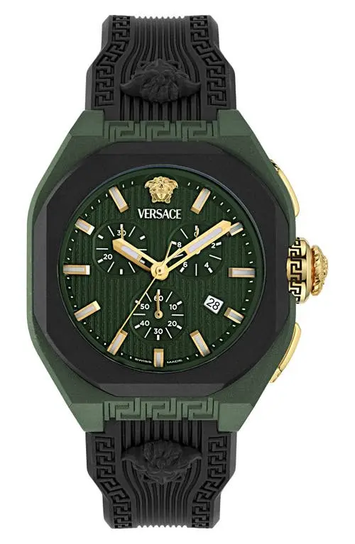 Versace V-legend Chronograph Ceramic Strap Watch - Green/black