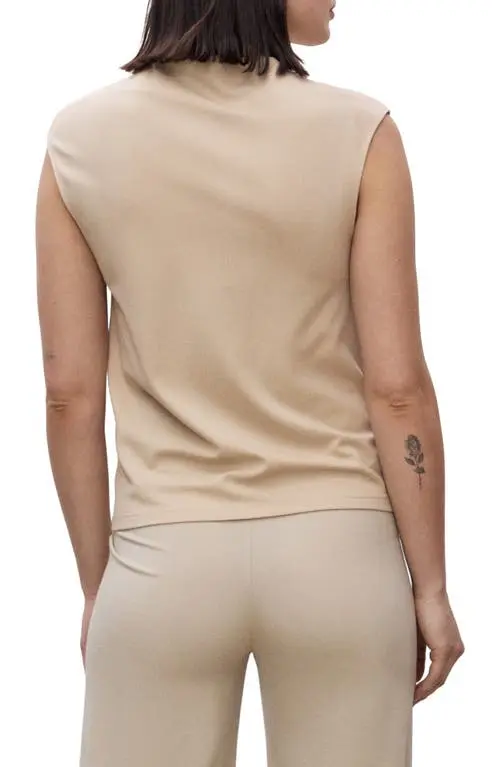 Mango Draped Neck Sleeveless T-shirt