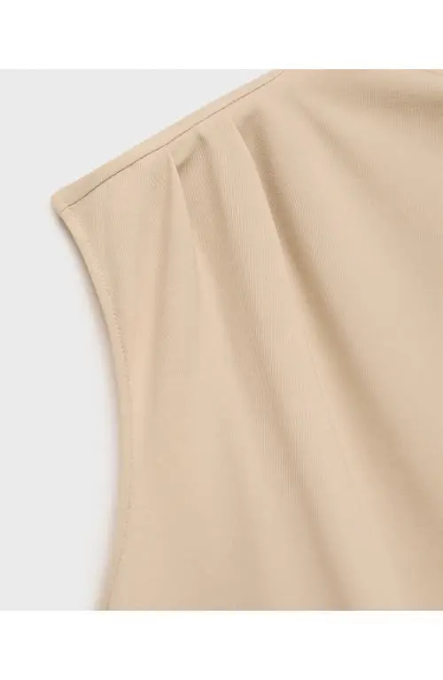 Mango Draped Neck Sleeveless T-shirt
