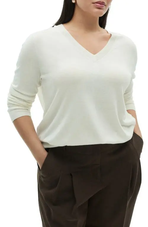 Mango V-neck Fine Knit Sweater