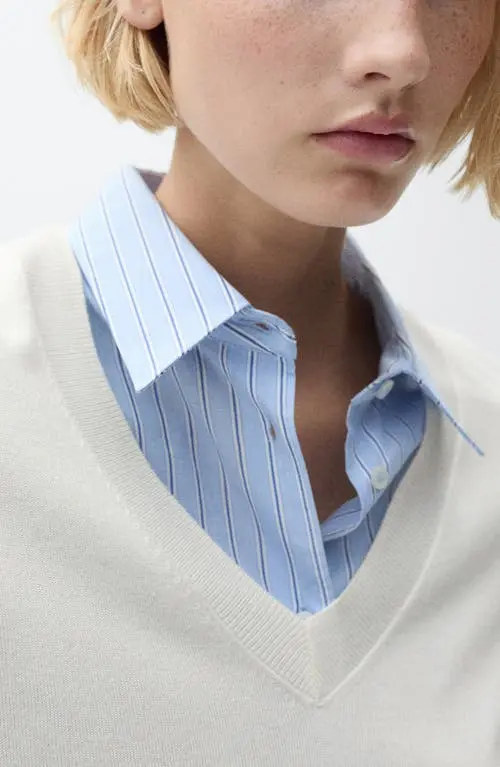 Mango V-neck Fine Knit Sweater