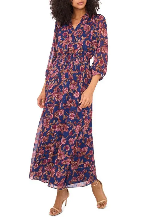 Vince Camuto Metallic Floral Maxi Dress