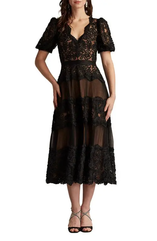 Tadashi Shoji Soutache Lace Fit & Flare Cocktail Dress